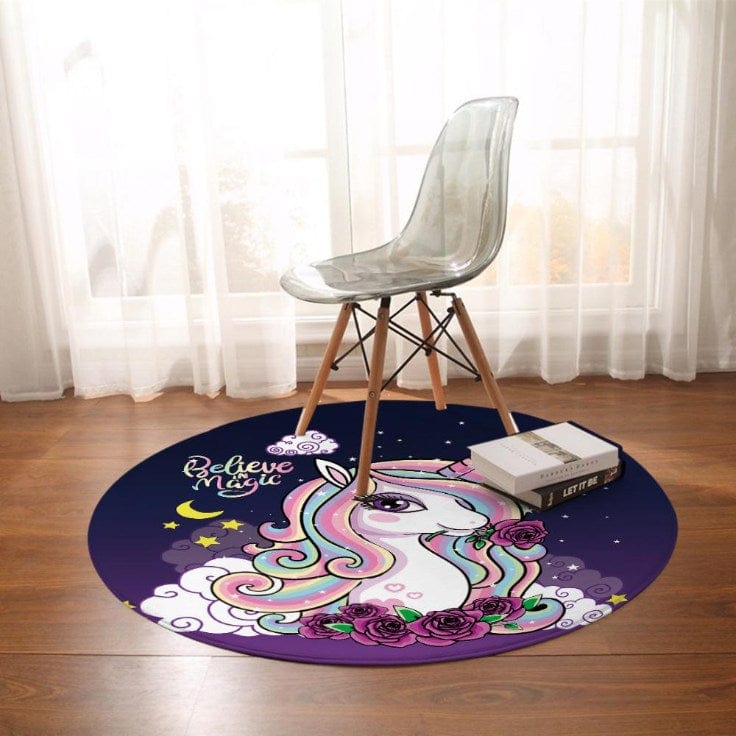 Believe In Magic Unicorn Round Mat – Little Squiffy