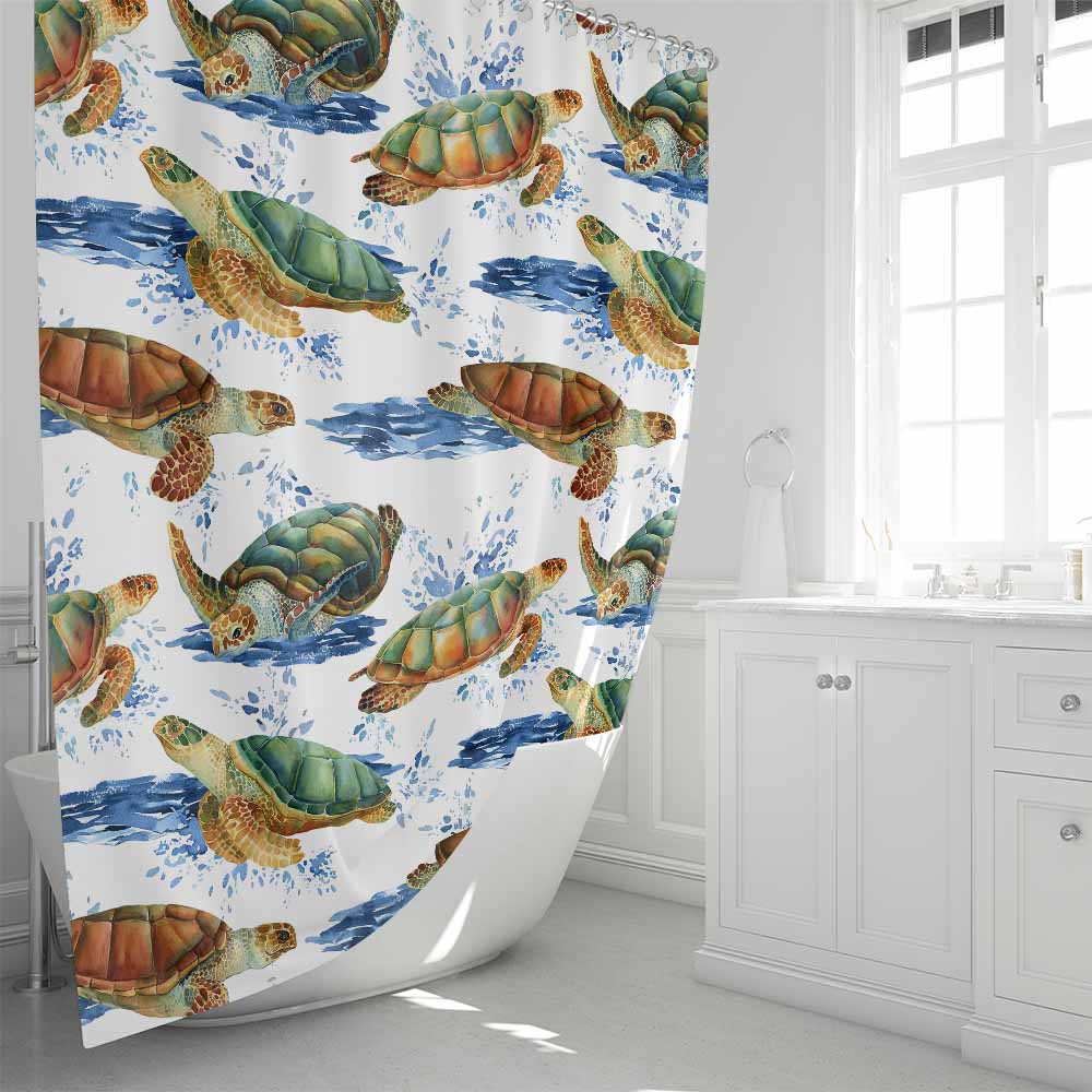 Ocean Serenity: Unveiling the Best Sea Turtle Shower Curtain Designs ...