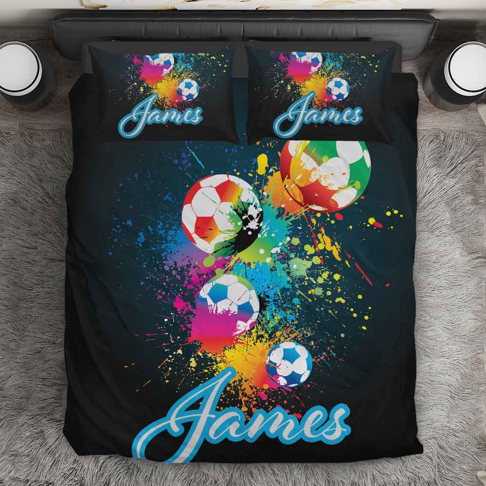 Colourful Soccer Personalised Doona Cover Set Australia – Little Squiffy