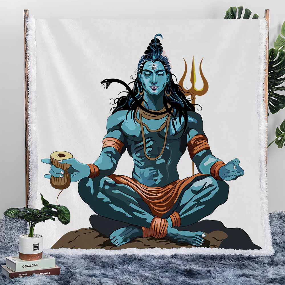 Lord Shiva Premium Plush Sherpa Blanket – Little Squiffy