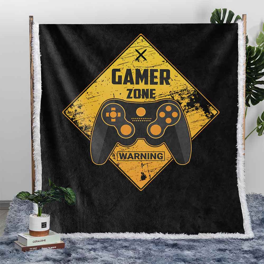 Warning Gamer Zone Premium Plush Sherpa Blanket Australia – Little Squiffy