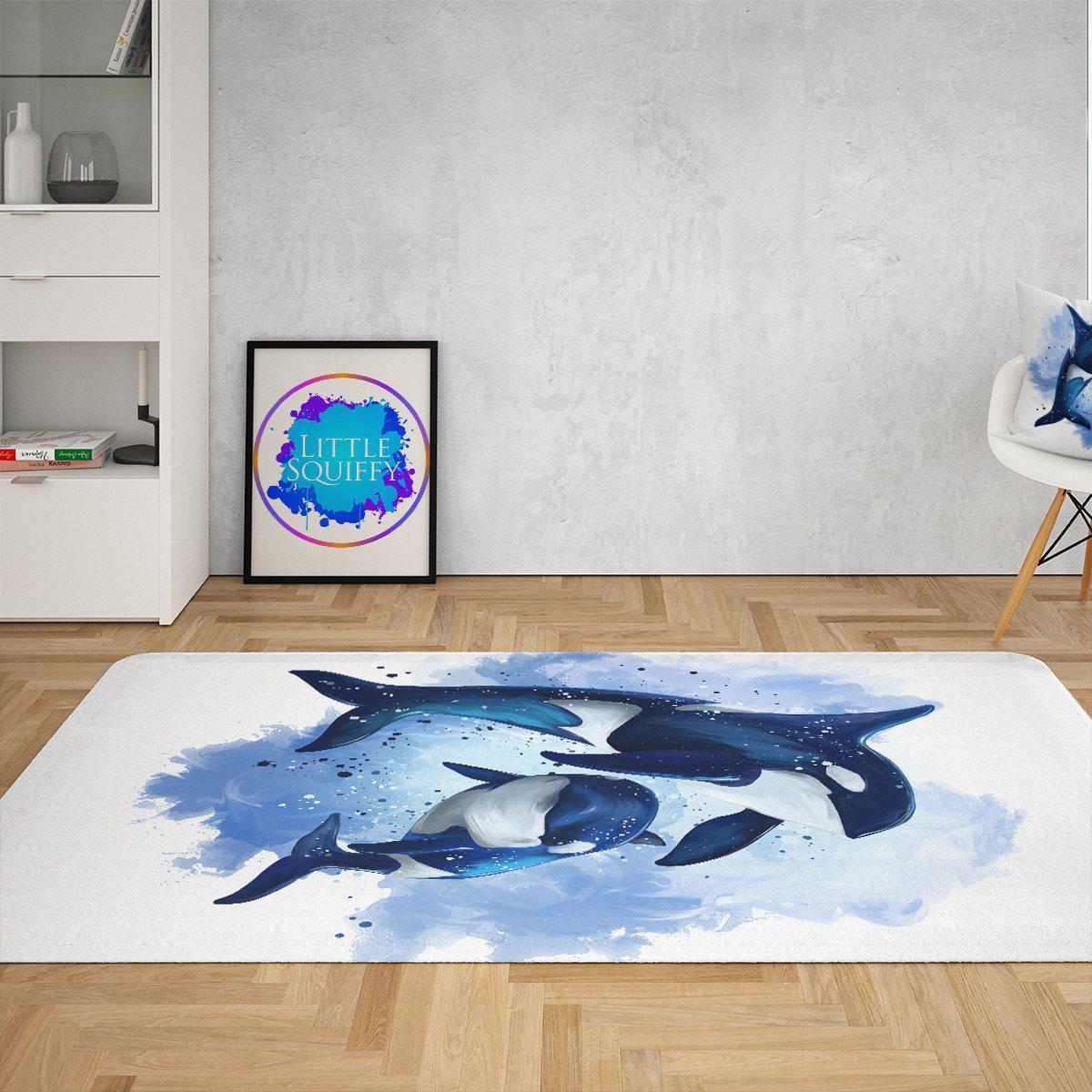 Orcas Of The Sea Floor Mat Australia Online – Little Squiffy