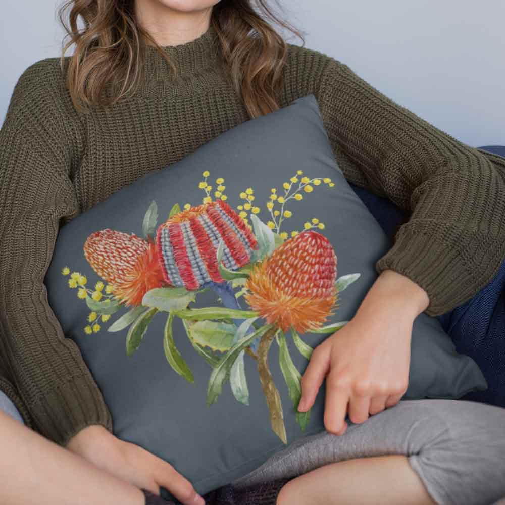 Australian Banksia Flower Cushion Cover – Little Squiffy
