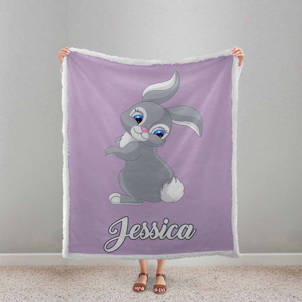 Bunny Character Name Personalised Blanket – Little Squiffy