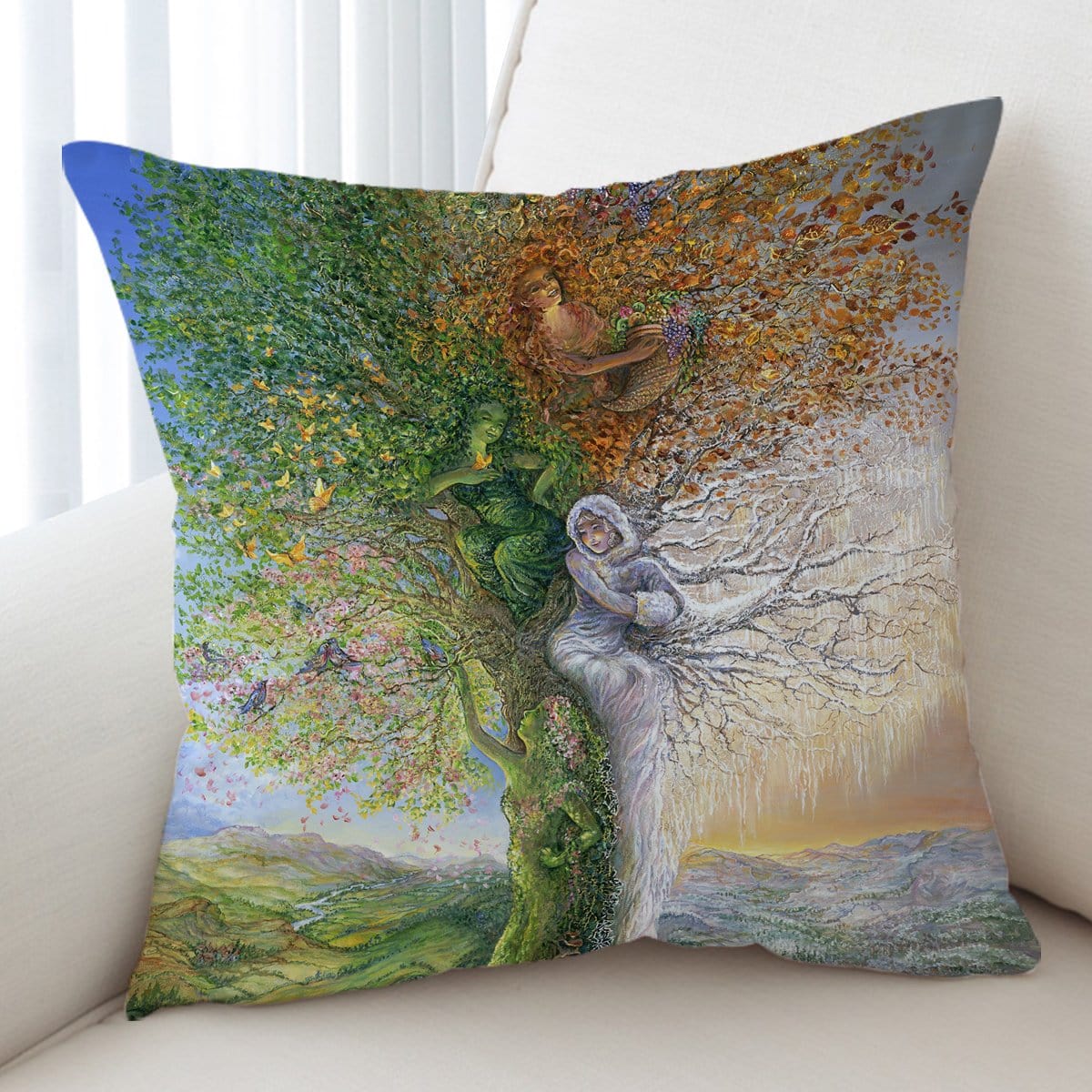Tree Of Four Seasons Cushion Cover – Little Squiffy